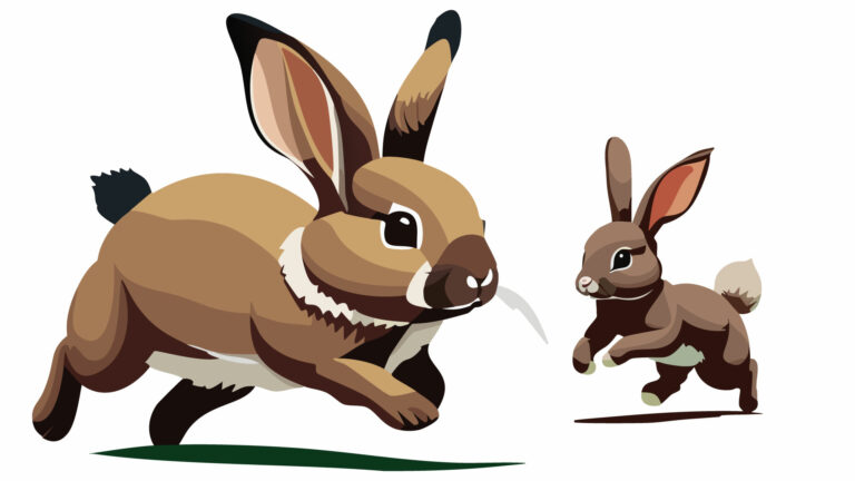 Cute Running Rabbits Vector (EPS) — Pixelbag Free Design Resources